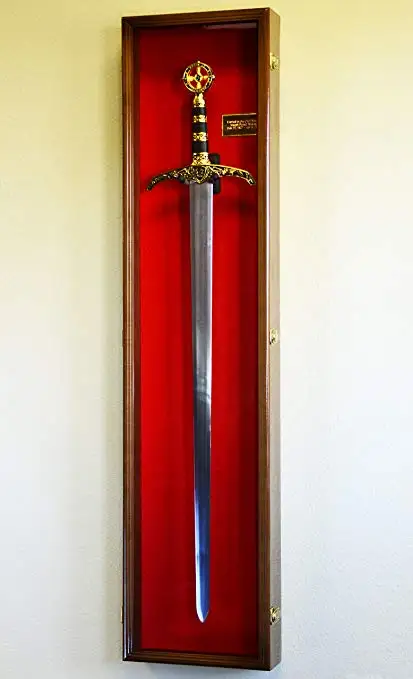 Wholesale Custom Long Sword Cabinet Wall Rack - Wooden Shadow Box ...