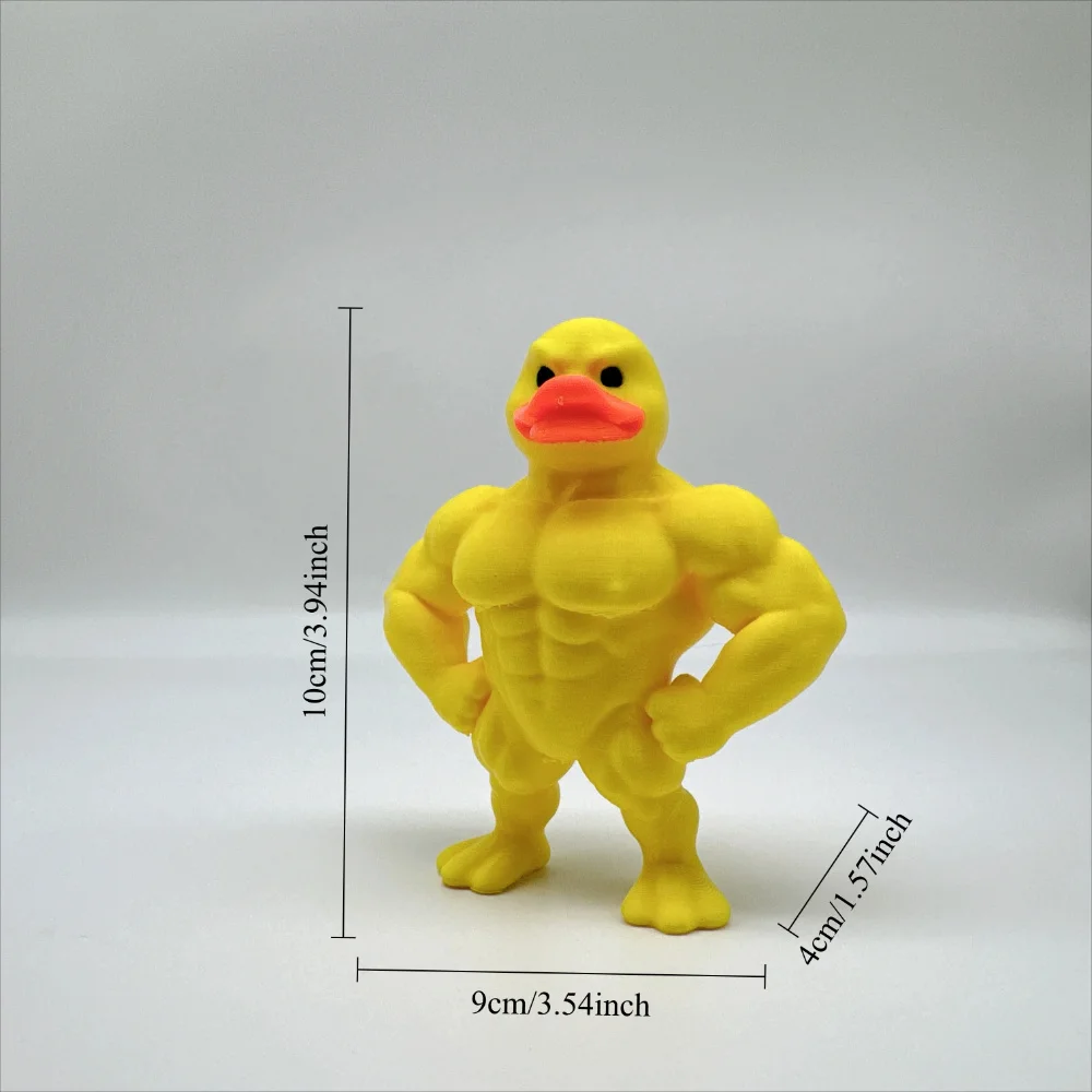 Durable Plastic 3D Printed Muscular Duck Statue Unique Bodybuilder Duck ...