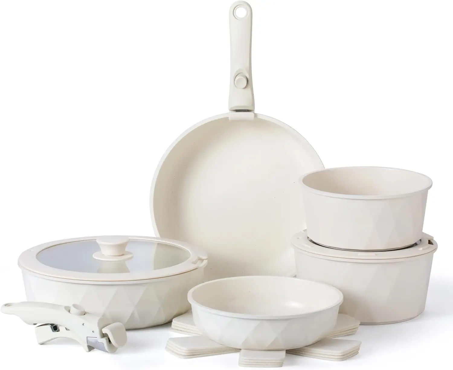 13-piece Nonstick Cast Aluminum Cookware Set With Bakelite Handles And ...