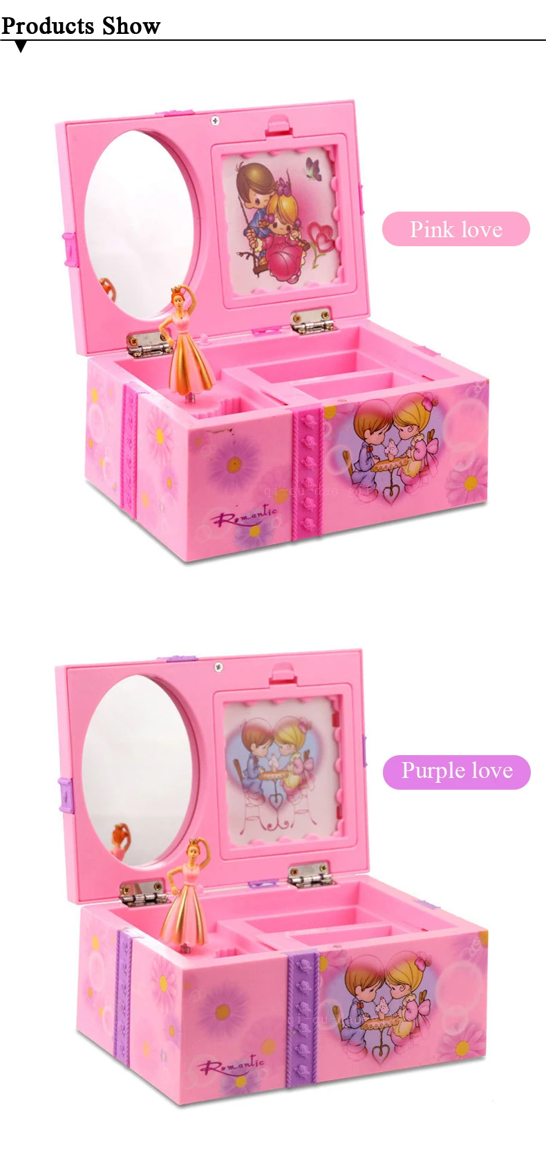 New Girl Heart Music Box Dancing Girl Jewelry Box Jewelry Storage Music