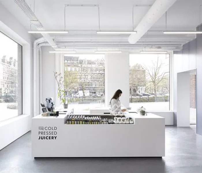 Simple Design Retail Store Front Desk Custom Solid Surface Modern ...