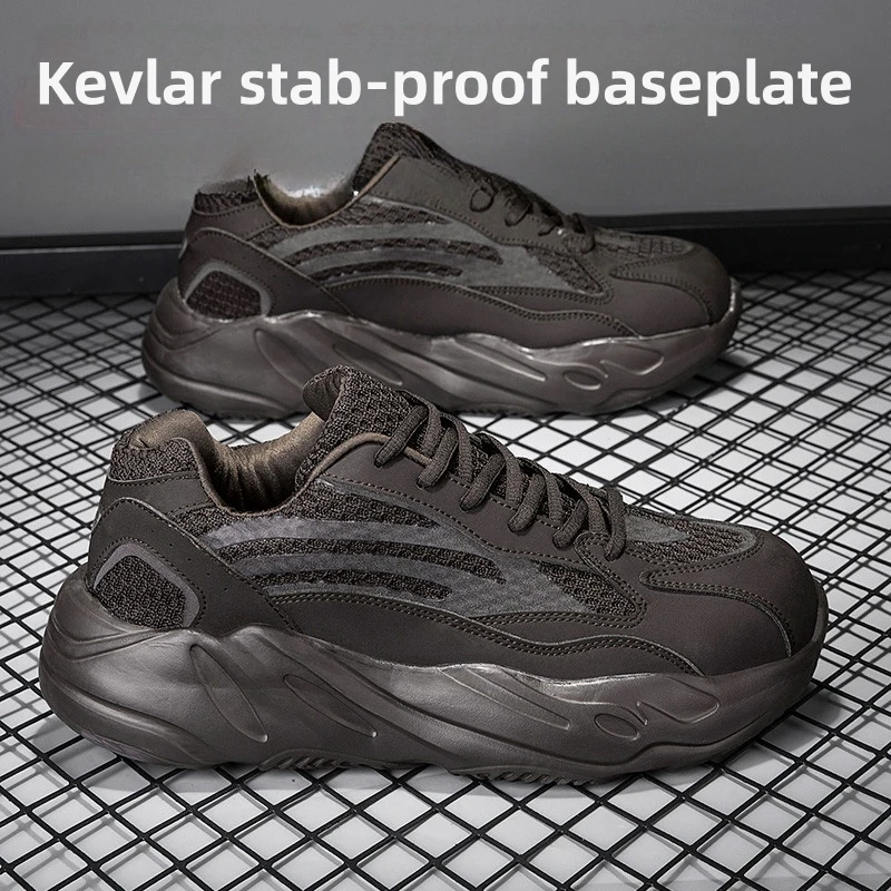 Unisex Lightweight Kevlar Safety Shoes With Rubber Mesh Fabric Insoles ...