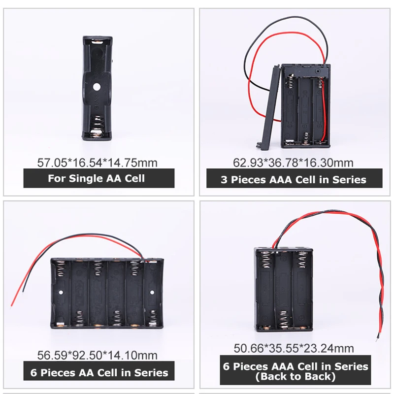 No.7 Aaa Battery Box 1 2 3 4 Slots Aaa Battery Holder With Wire - Buy ...