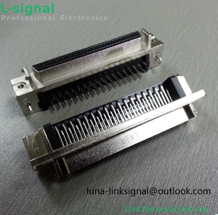 Right Angle Female Socket Hdd Scsi 68 Pin Pcb Scsi Connector For Sale ...