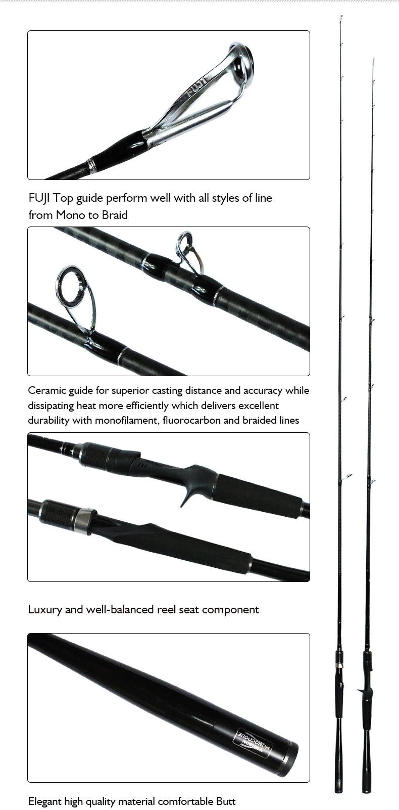 Newbility 2.1m 2.28m 2.4m Spinning Rod High Quality Fuji Guide Light ...