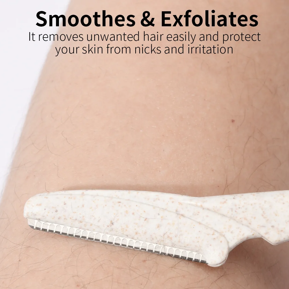 6 Piece Wheat Straw Eyebrow Razor Set Women Shaving Razor Eyebrow ...