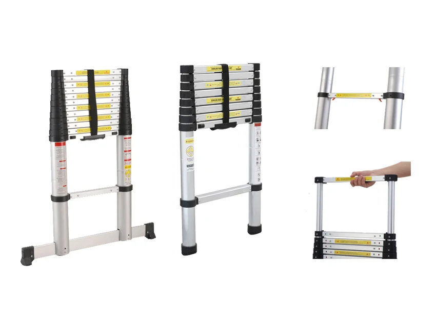 Soft Close System En131-6 Aluminum Telescopic Ladder Adjustable Step ...