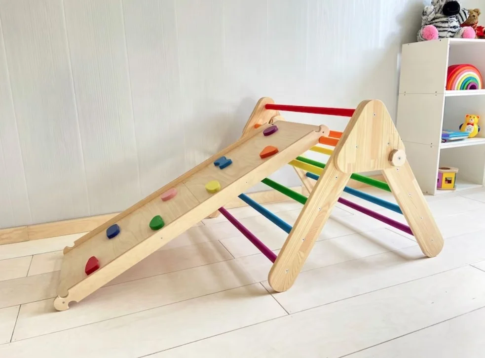 Lm Kids Montessori Climbing Gym Kids Climbing Frame Climbing Triangle ...