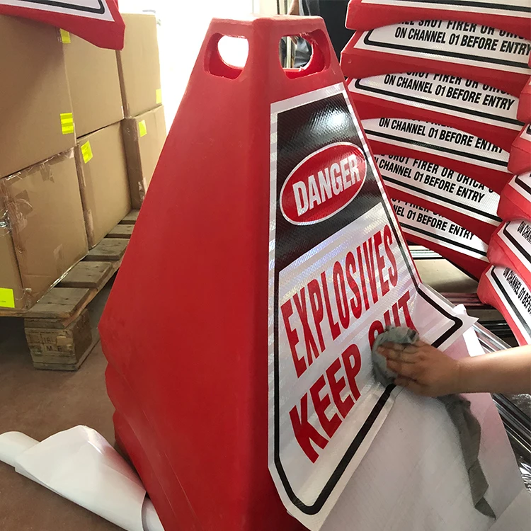 3-Sided Pyramid Cone Mining Triangle Pyramid Sign Custom Text ...