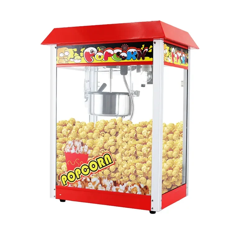 Red Roof Commercial Round Pop Corn Making Maker Customized Popcorn ...