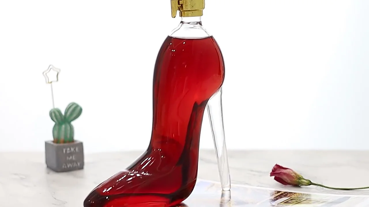Unique Borosilicate 750ml High Heel Shoe Shape Liquor Whiskey Red Wine ...