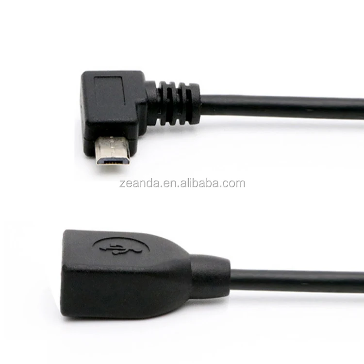 90 Degree Right Angled Micro USB Micro USB Extension Cord Cable Otg for ...
