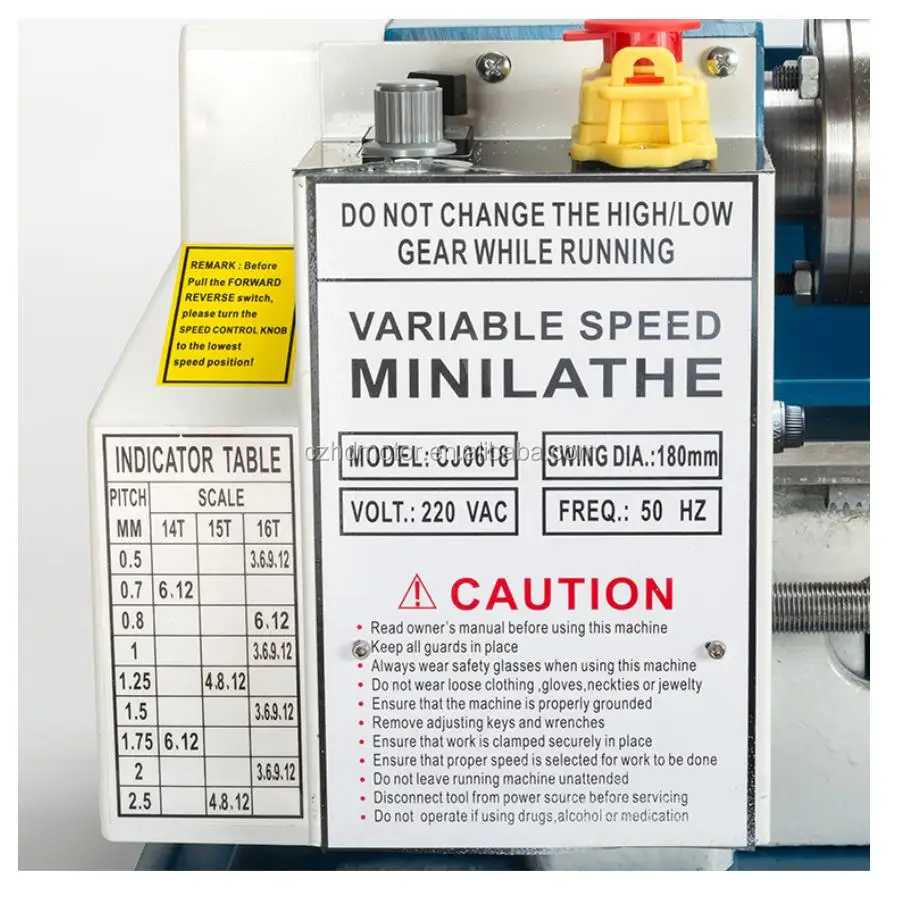 7*14 Inch Mini Metal Lathe High Speed 2500rpm 550w Variable Spindle ...