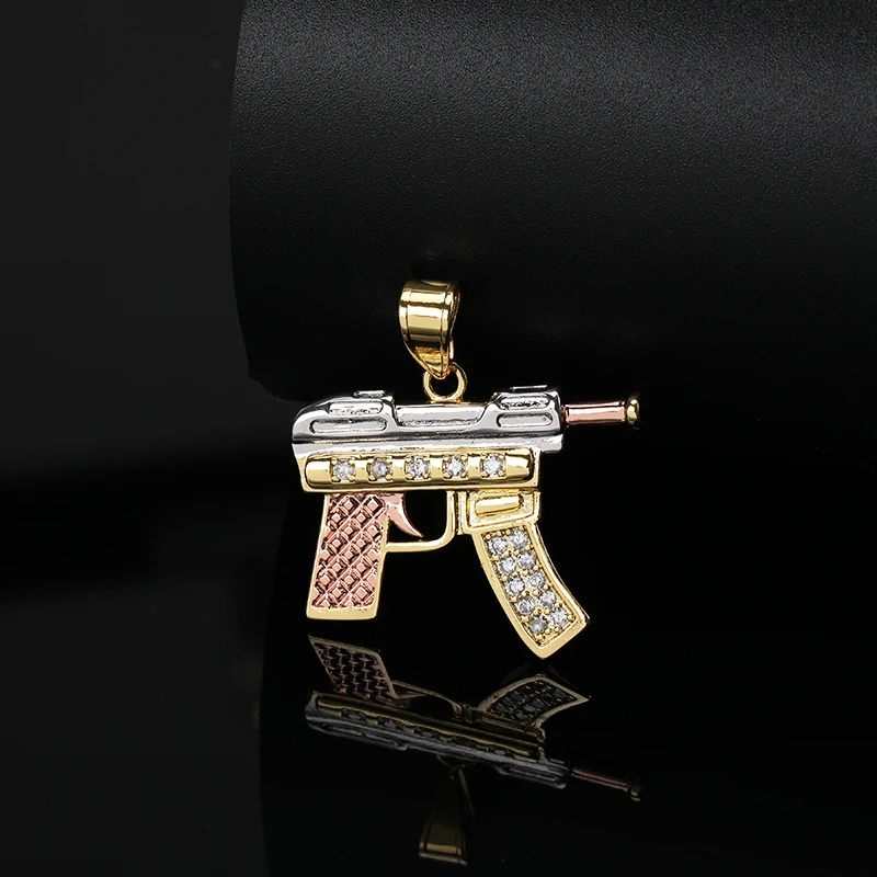 18k Gold Filled Gun Pendant Necklace Charms Pendant - Buy Charms ...