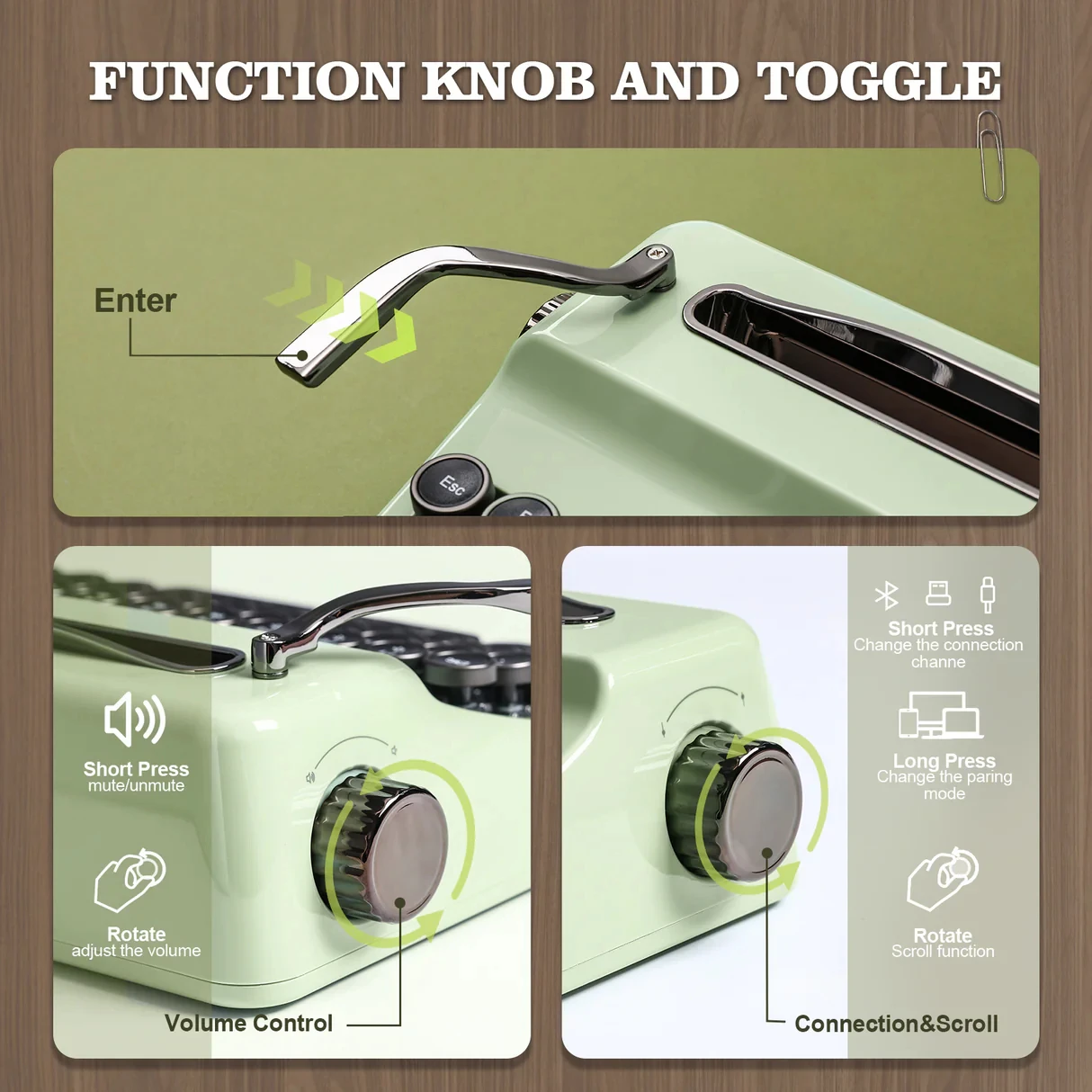 YUNZII QL75 Retro Typewriter Mechanical Keyboard - RGB, QMK, VIA