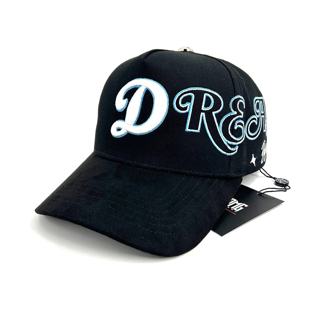 Custom 5 Panel 3D Embroidery Baseball Cap with Suede Lining