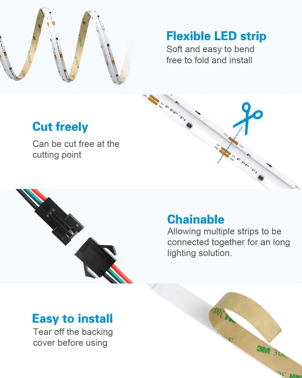 WS2811 WS2812B Individual Addressable Pixel RGBIC Led Strip Lights ...