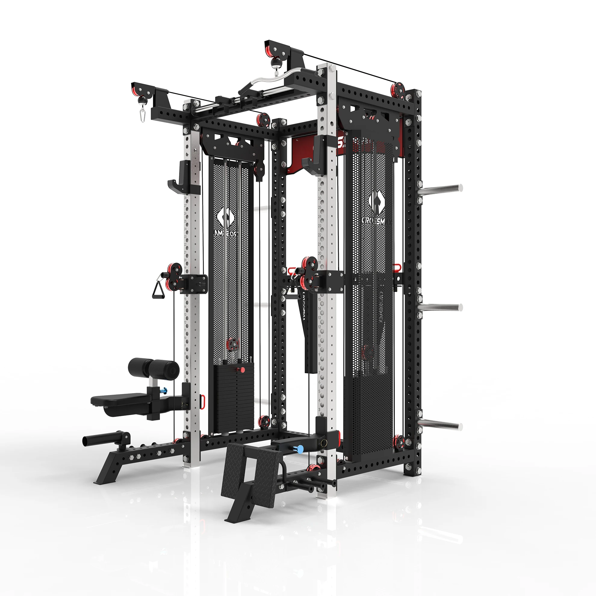 CROSSMAX Cable Crossover Multi-functional Trainer Smith Machine Power ...
