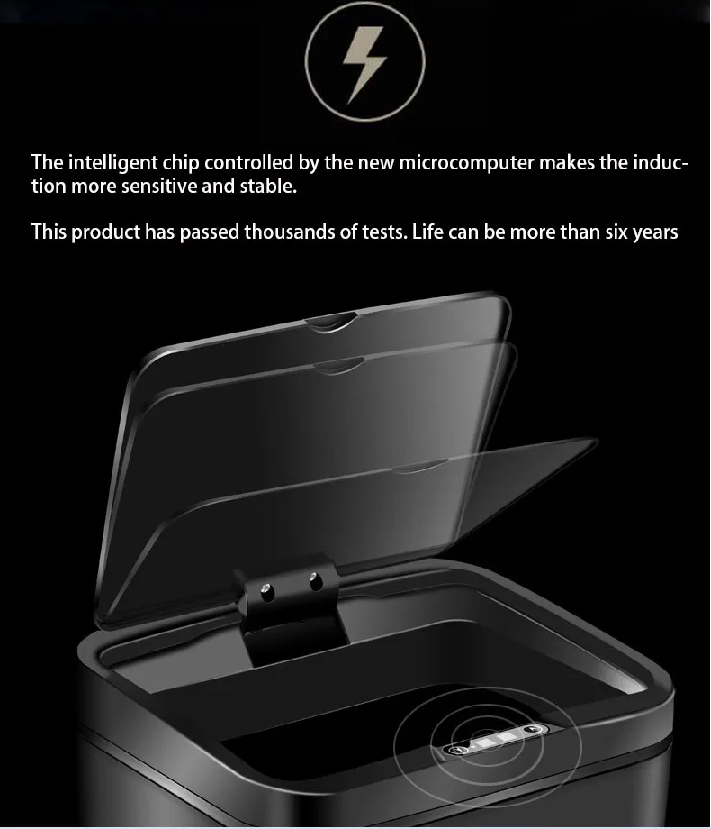 Smart Dustbin Sensor Contactless Plastic Automatic Trash Bin Induction ...