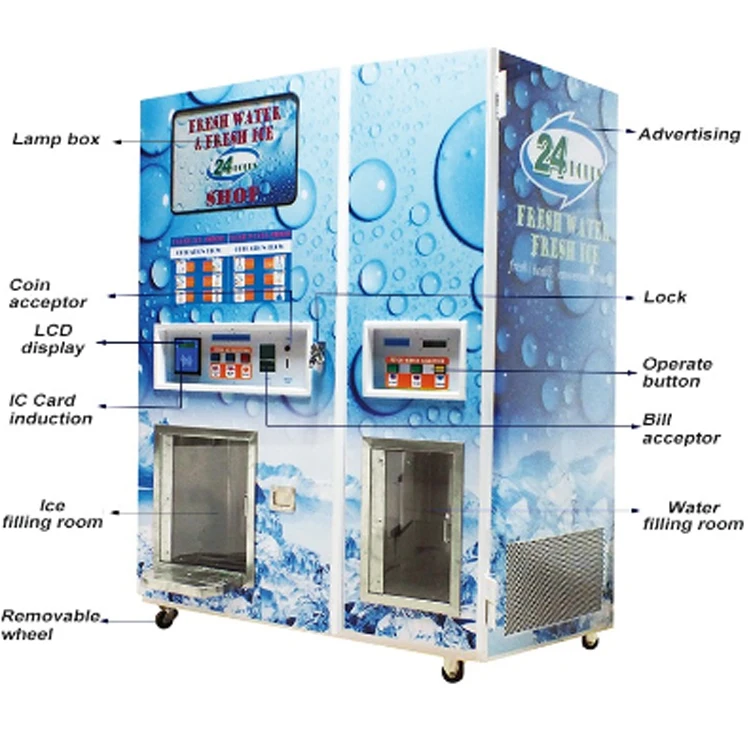 Wellcooling Automatic Combined Cube Water and Ice Vending Machine