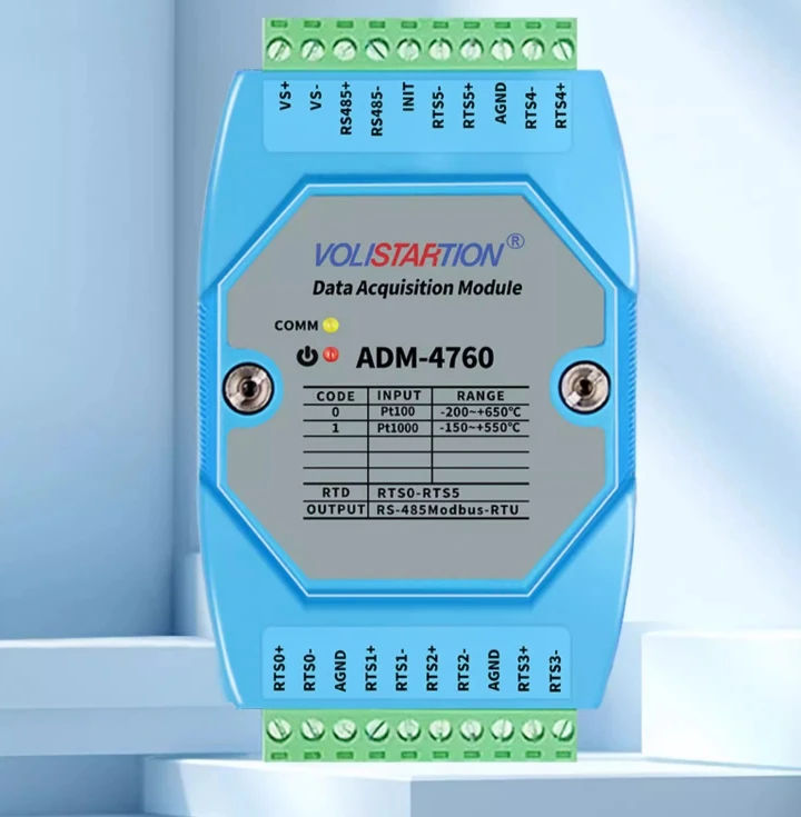 Adm-4760 6-channel Pt100 Temperature Acquisition Module With Rs485 ...