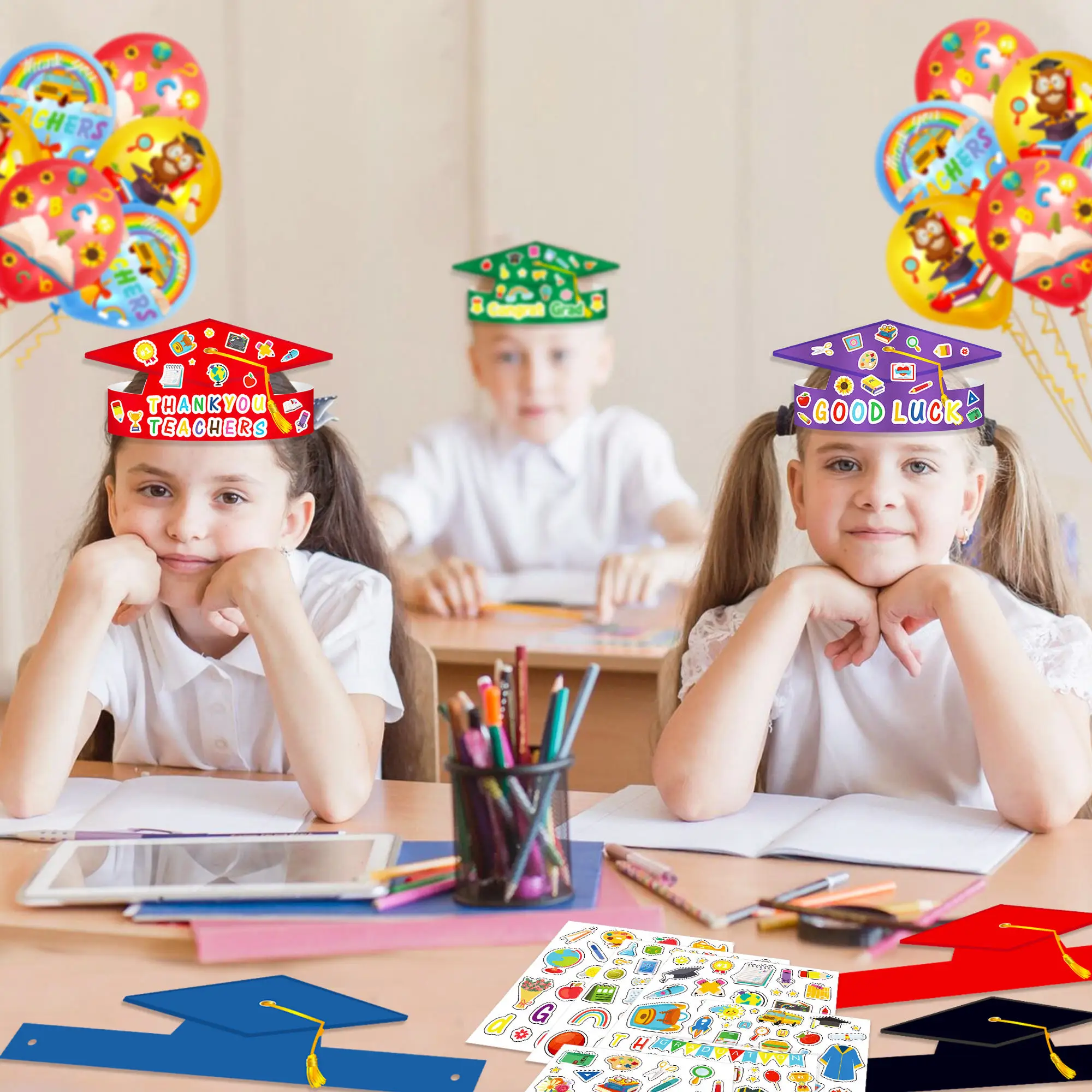 Kindergarten Graduation Hats with Stickers - Fun & Craft