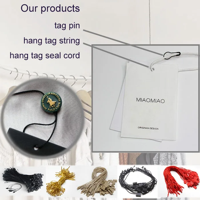 Gold Foil Clothing Accessories Plastic Lock Hang Tag Strings Luxury ...