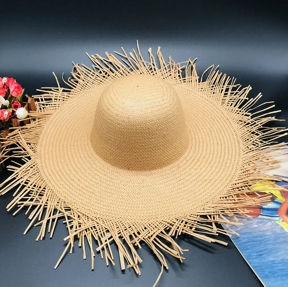 2020 Groothandel Stro Hoeden Natuurlijke Ingericht Zomer Floppy Zon ...