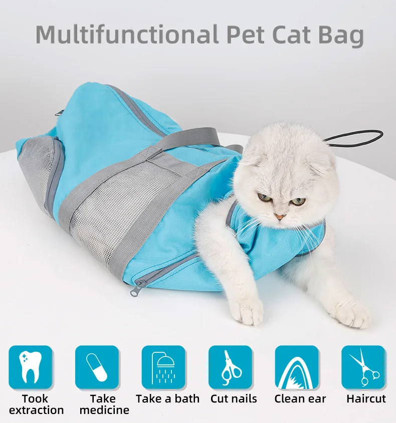 Cat Beauty Bag Mesh Restraint Bag Cat Nail Trimming Cleaning Claw Nail ...