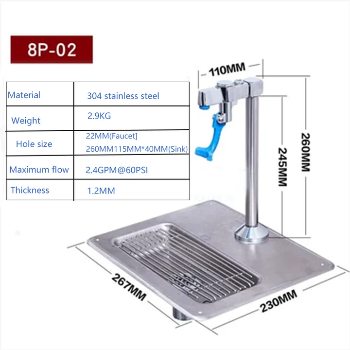 Commercial Bar Counter With Faucet Sink Combination Drip Tray,Stainless ...