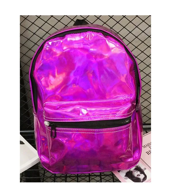 Fashion Stylish Waterproof Holographic Laser Backpack For Woman Male ...