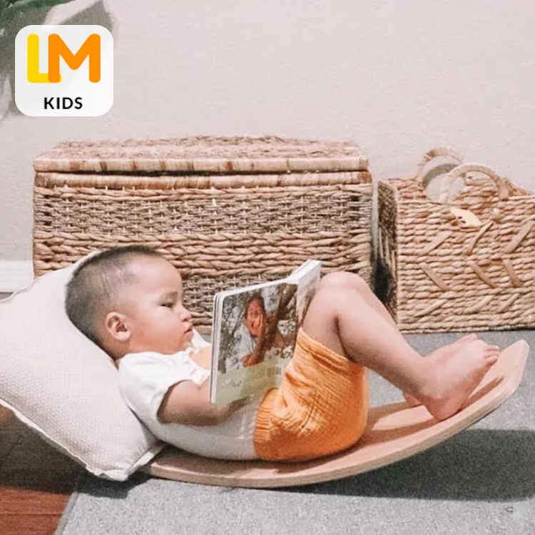 Lm Kids Wooden Waldorf Toys Wobble Balance Board With Felt Layer Yoga ...