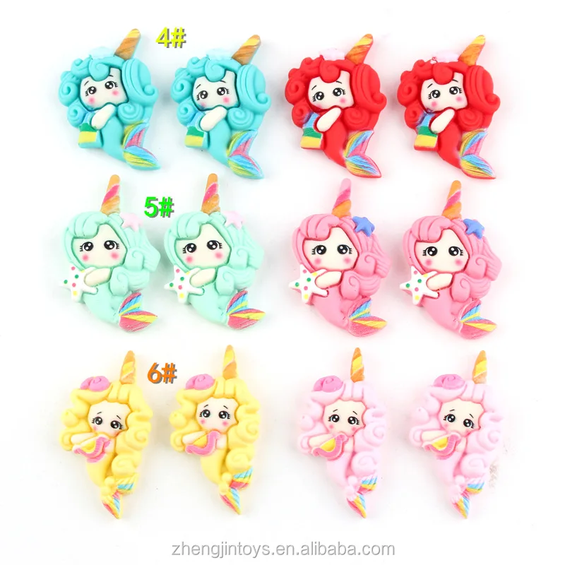 Cartoon Resin Mermaid Unicorn Charms Diy Resin Accessories Resin ...