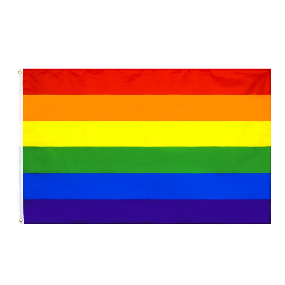 Rainbow Pride Flag 6 Stripes 3x5ft Polyester Vivid Color Uv Fade ...