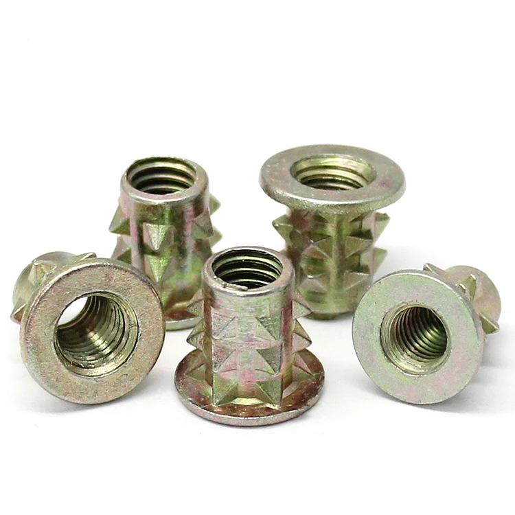 Zinc Alloy Hex Drive Screw In Threaded Insert Type D Nut For Wood With ...