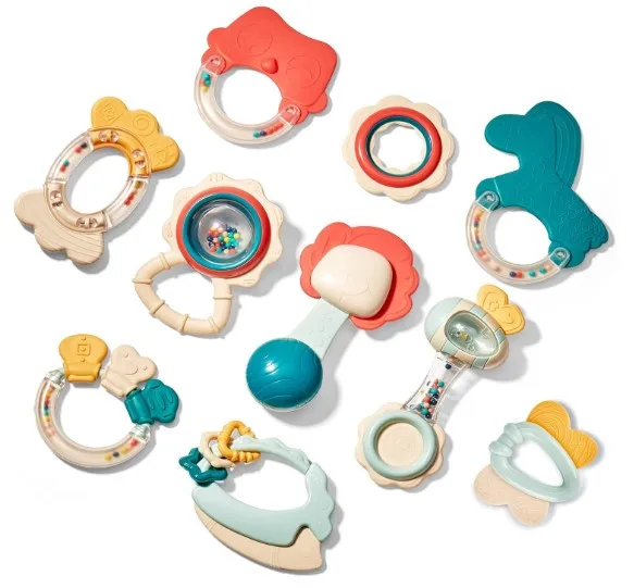 Storage Portable Gift Box Funny Plastic Hand Bell Rattles Set Baby ...