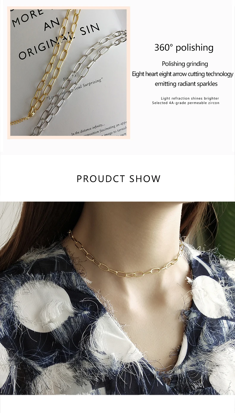 Kpop Aesthetic Chain Necklace Gothic Chains Choker Grunge Girl Emo Goth ...