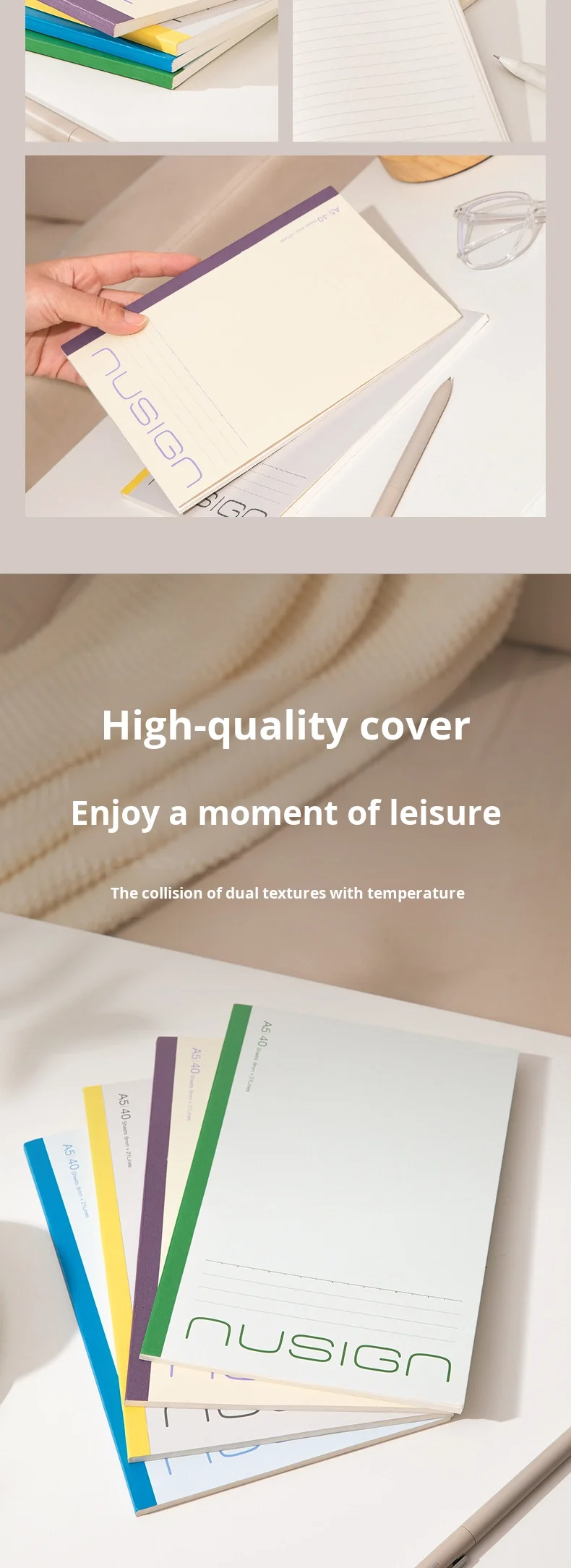 Deli New Sai NS350 Wireless Binding Notebook A5/B5 40 Sheets Softcover ...