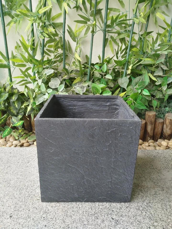 Elegant Slate Garden Fiber Stone Flower Pot - GENO G88-1352