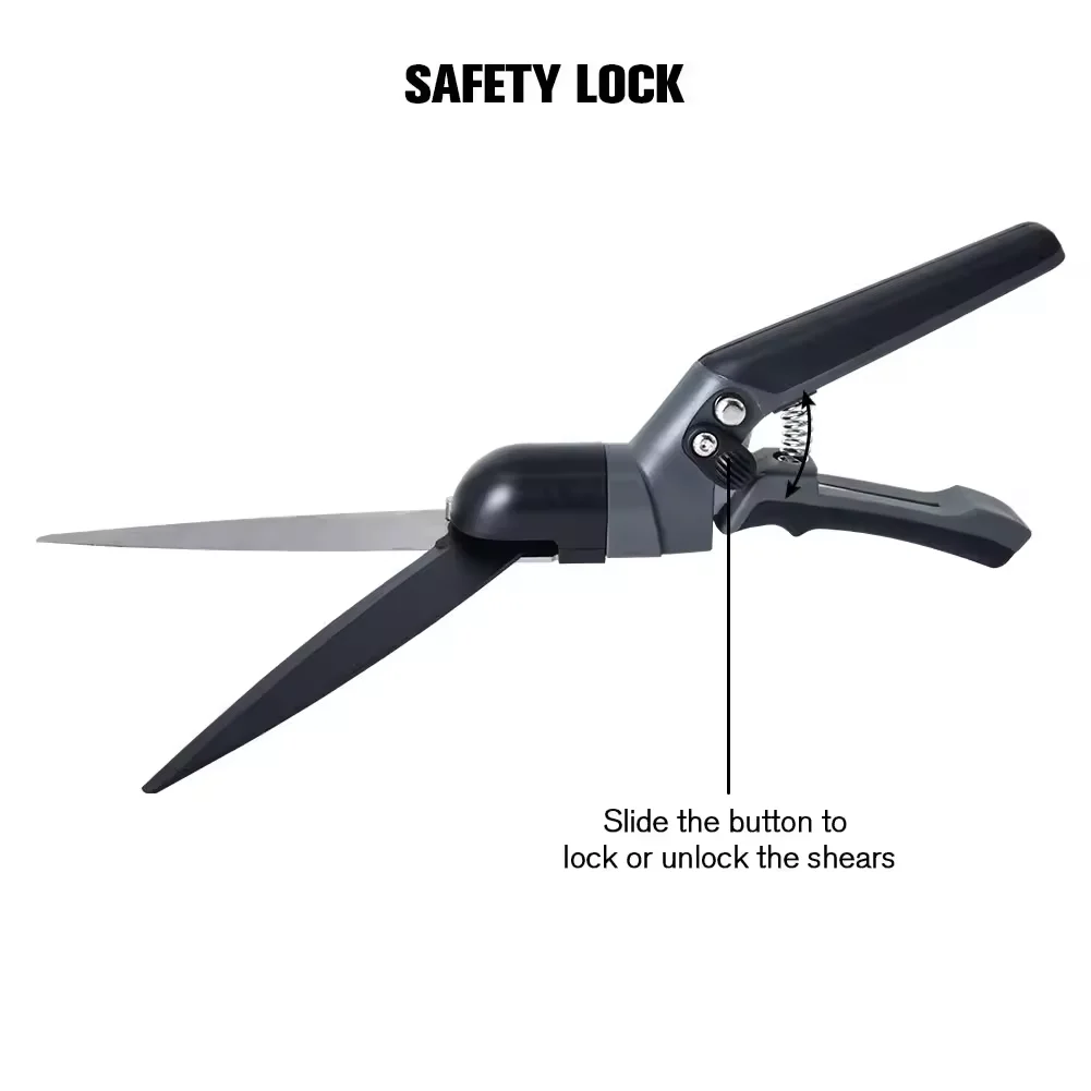 180 Degree Rotating Grass Shear Scissors Garden Hand Held Grass Trimming Shears With Swivel Head ...