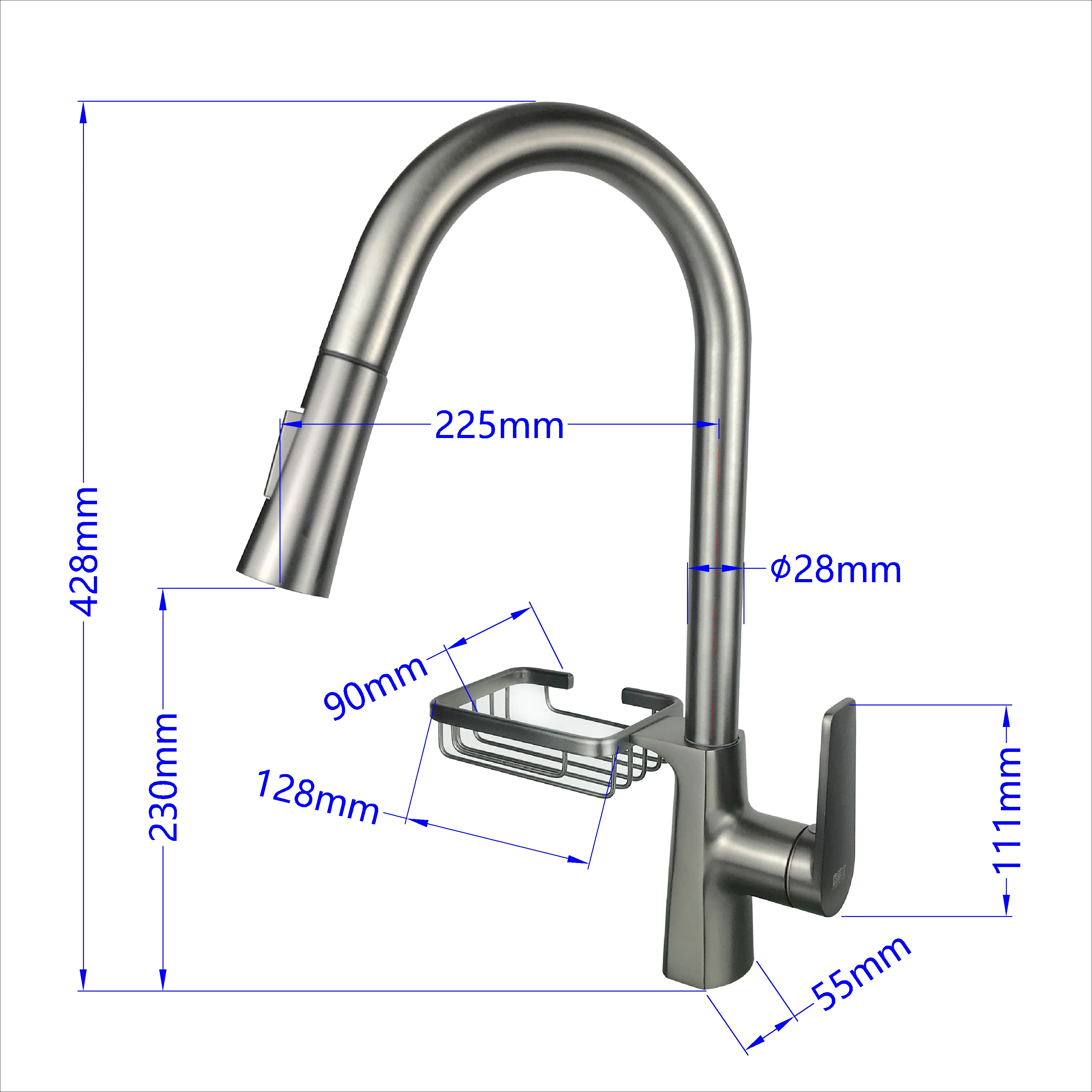 Metal Ceramic Modern Grey Pvd 5 Years Faucet Pull Down 10 Sets Kitchen ...