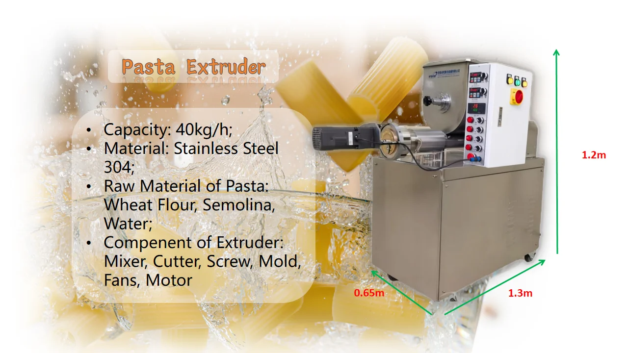 30-40kg/h Compact Macaroni Making Machine Pasta Extruder for Home-based ...