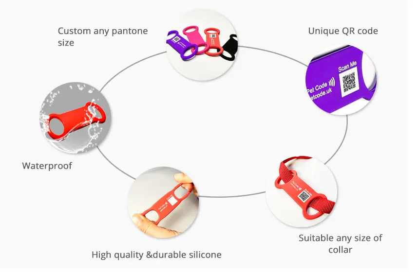 Customized Logo Programmable Qr Code Collar Tags Nfc Pet Tag For Dog ...