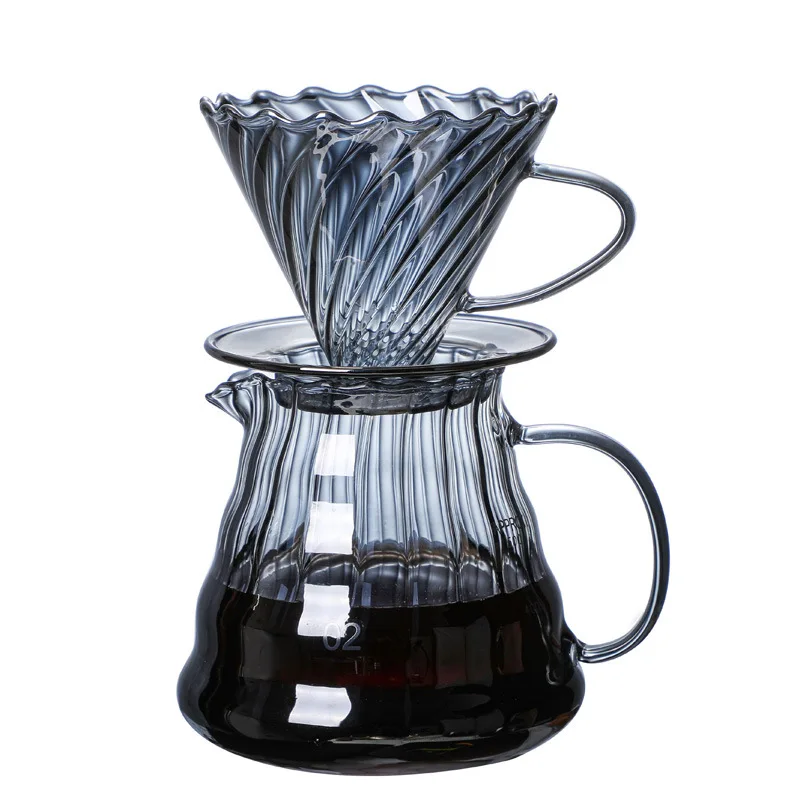 New Hand Drip Glass Coffee Pot Coffee Dripper 600ml Coffee Server With ...