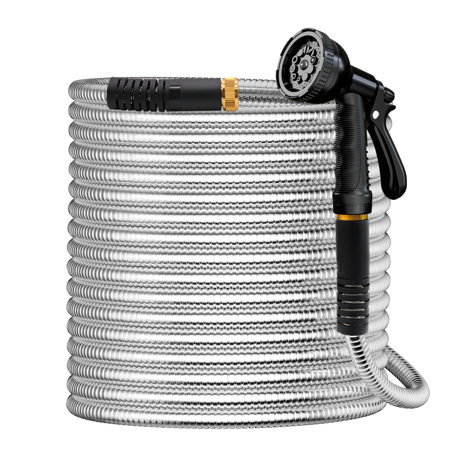 Durable 201ss 304ss Metal Garden Hoses - No-Tangle & No-kink