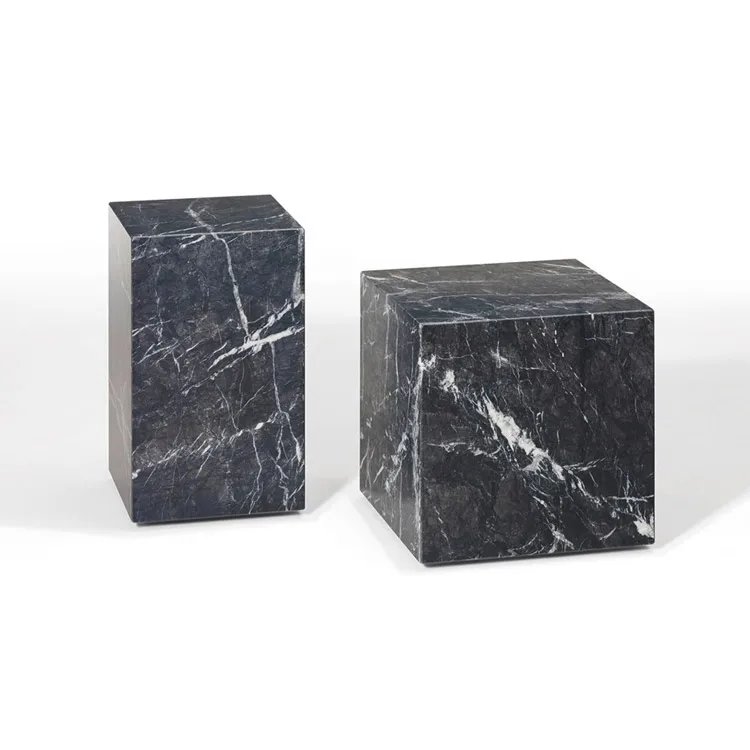 Modern Marble Cubic Block Side Table - Unique & Stylish