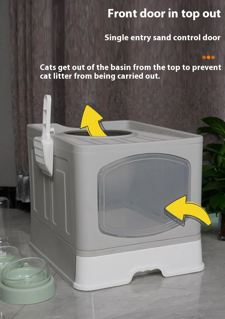 Wholesale Large 20L Fully Enclosed Cat Litter Box Cross-Border Splash ...