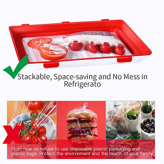 Food Serving Tray Stackable Creative Food Preservation Tray For Keeping ...