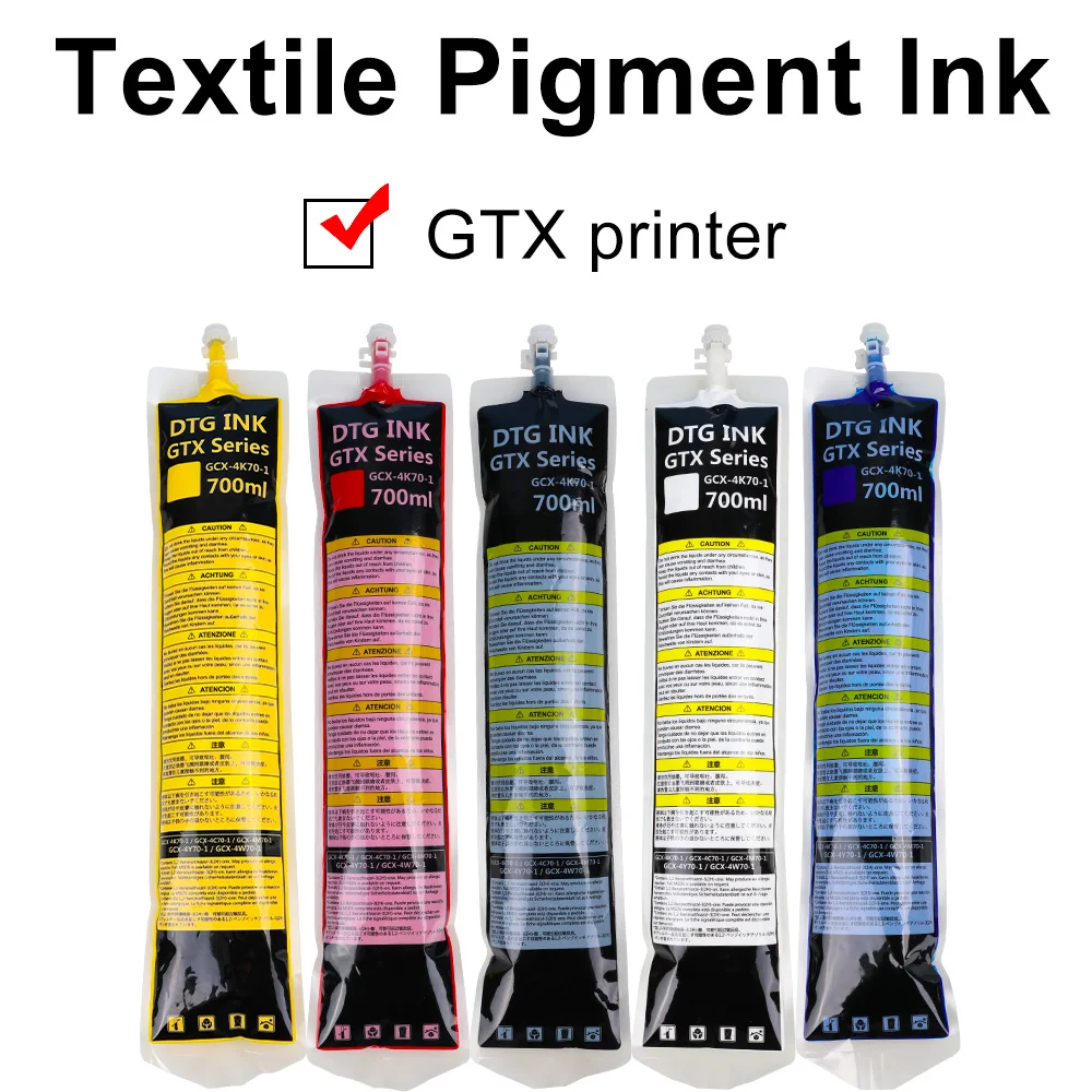 Winnerjet 700ml/bag T-Shirt Printing Textile Pigment Ink DTG Ink Bag for Brother-GTX Pro 423 424 ...
