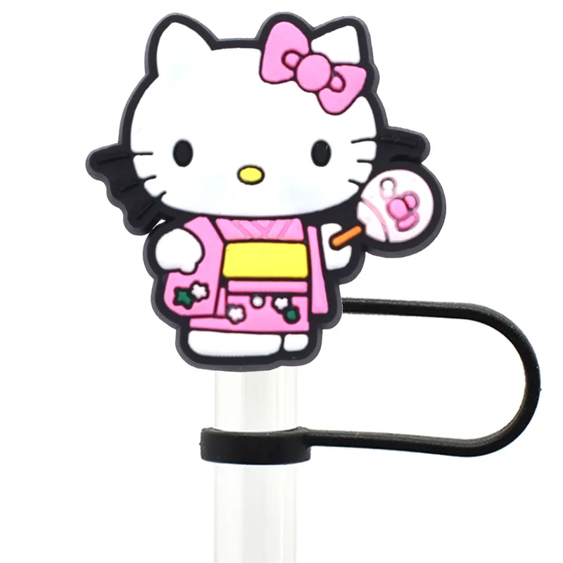10mm Hello Kitty 2d Cute Cartoon Kids Themed Cartoon Straw Tips Covers ...